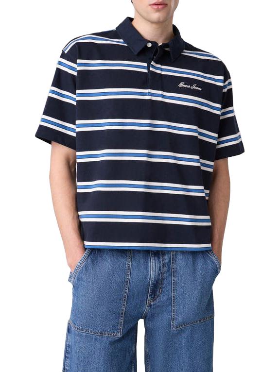 GUESS boxy striped polo
